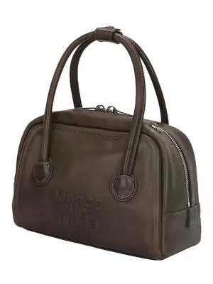 MARGESHERWOOD Embossed Leather Top-handle Bag - Brown
