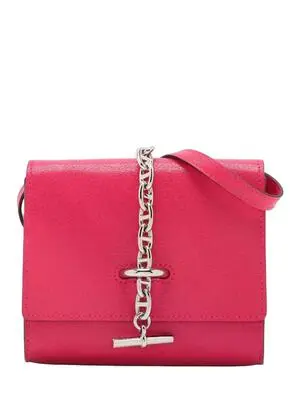 Hermès 2023 Chevre Mysorechaine D'ancre Compact Wallet Crossbody Bag - Pink