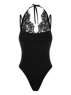 HAMZA HAMZA Karol Lace-Trim Bodysuit