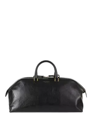 Alberta Ferretti Leather Tote Bag With Logo Print - Black