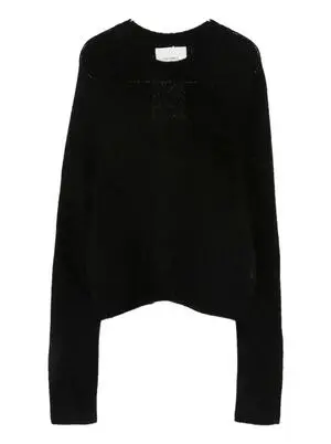 LISA YANG Solene Crew-neck Long-sleeve Sweater - Black