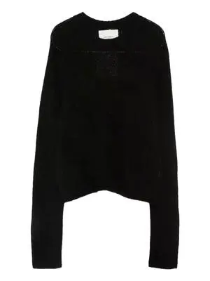 LISA YANG Solene Crew-neck Long-sleeve Sweater - Black