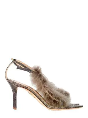 CHARLOTTE OLYMPIA Karung Faux-fur Sandals - Grey