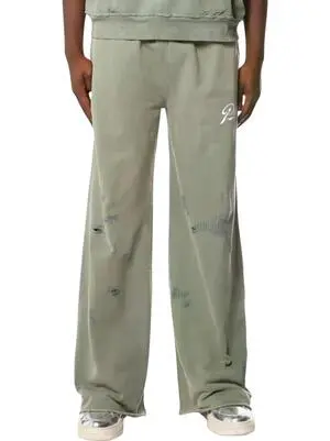 PURPLE BRAND Slugger" Distressed Logo-print Track Pants - Green