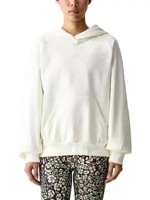 Adidas Embroidered-logo Raglan-sleeve Hoodie - Neutrals
