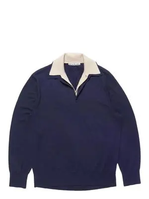 Acne Studios Contrast-collar Silk-blend Sweater - Blue