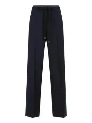 Peserico Belted Palazzo Pants - Blue