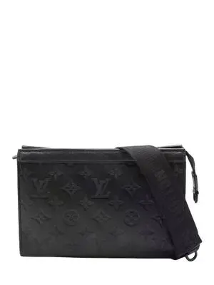 LOUIS VUITTON 2012-2026 Monogram Shadow Gaston Wearable Wallet Crossbody Bag - Black