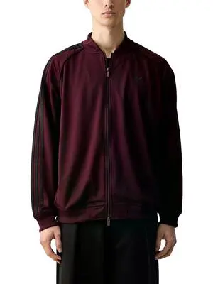 Adidas Side-stripe Zip-up Sweater - Red