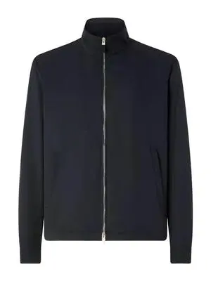 Zegna Navy Microfiber Motorin 100cc Blouson - Blue
