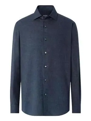 Zegna Navy Cashco Shirt - Blue