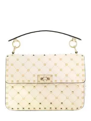 Valentino Garavani Rockstud Spike Quilted Leather Tote Bag - Neutrals