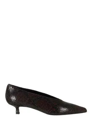 AeydĒ Clara Snake-effect Pointed-toe Leather Pumps - Black