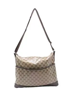 Gucci Crystal Messenger Canvas Bag - Neutrals