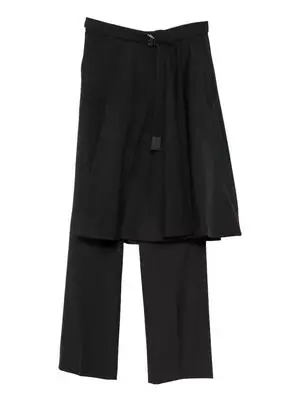 Sacai Pleated Overlay Trousers - Black