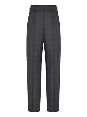 BLAZÉ MILANO Bravado Checked Wool Trousers - Grey