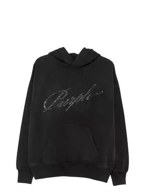 PURPLE BRAND Crystal Logo Hoodie - Grey
