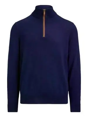 Rlx Ralph Lauren Half-zip Wool Sweater Blue