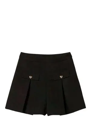 TWINSET Crêpe Shorts With Heart-shaped Buttons - Black