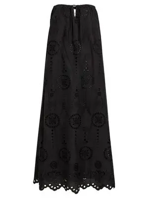 Matteau Broderie-anglaise Midi Dress - Black