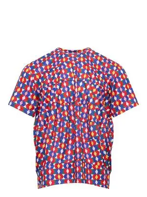 Comme Des Garçons Geometric-print Mesh T-shirt - Red