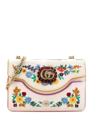 Gucci Linea Ricami Embroidered Canvas Small Shoulder Bag - Neutrals