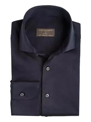 Artigiano Jersey-knit Long-sleeve Shirt - Blue