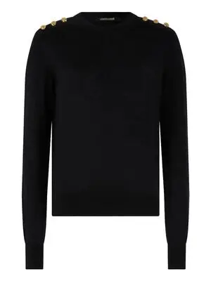 Roberto Cavalli Gold Button-detail Sweater - Black