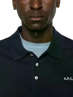 A.p.c. Logo-embroidered Polo Shirt - Blue