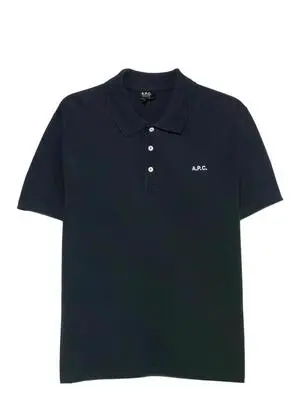 A.p.c. Logo-embroidered Polo Shirt - Blue