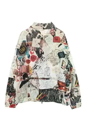 Fendi Printed Zip-up Blouson Jacket - Neutrals