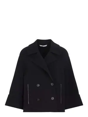 Peserico Double-breasted Wool Coat - Blue