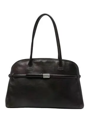 Orciani Aura Soft Logo-plaque Leather Tote Bag - Brown