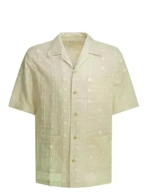 Nn07 Ben Embroidered Check-pattern Shirt - Neutrals