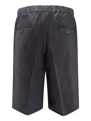 HEVO Torre Lapillo Drawstring Pleated Tailored Shorts - Black