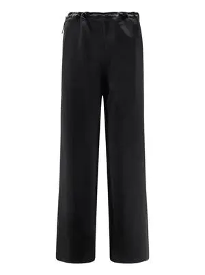 TONYWACK Satin Drawstring Waist Trousers - Black
