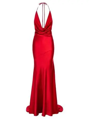 ROSERRY Ibiza Cowl-neck Maxi Dress - Red