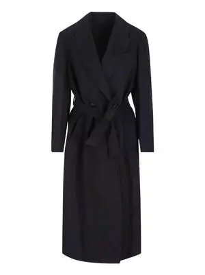 Brunello Cucinelli Double-breasted Belted Coat - Blue