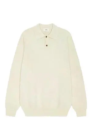 LES DEUX Textured-knit Polo Shirt - White