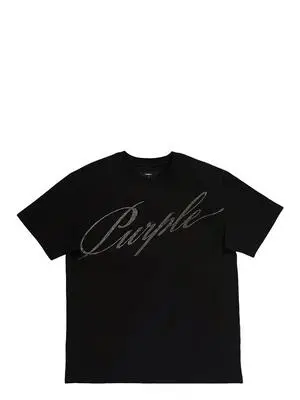 PURPLE BRAND Crystal-embellished Logo-script T-shirt