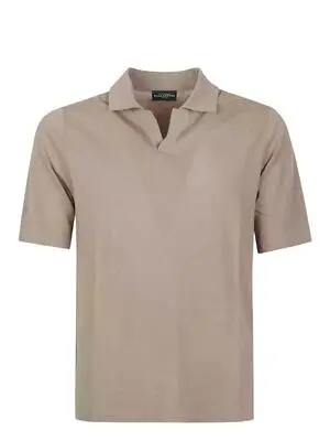 BALLANTYNE V-neck Pointed-collar T-shirt - Neutrals