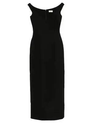 Arcina Ori Ellery Off-shoulder V-neck Maxi Dress - Black