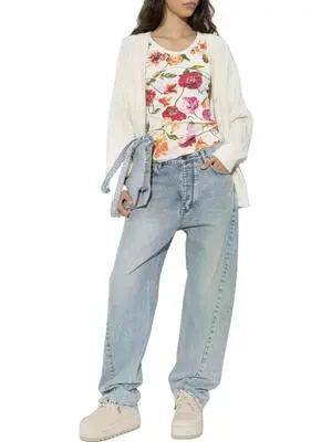 Kenzo Wildflower Floral-motif Ribbed Top - White