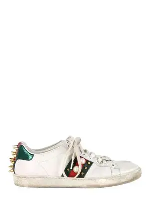 Gucci Ace Faux Pearl Embellished Sneakers - White