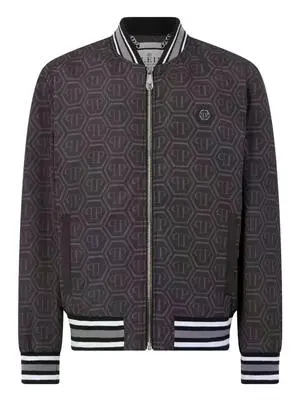 Philipp Plein Monogram-print Bomber Jacket - Black