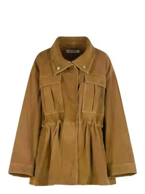 RÓHE Drawstring-waist Suede Jacket - Brown