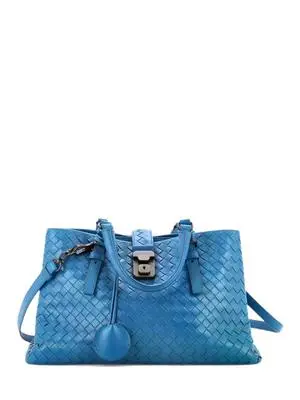 Bottega Veneta Bottega Veneta Roma Bag Intrecciato Nappa Small Tote Bag Blue