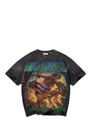 VALE FOREVER Forever Metal Speaker Distressed T-shirt - Black