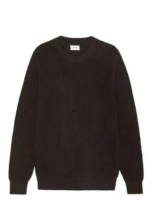 LES DEUX Ribbed-knit Crew-neck Sweater - Brown