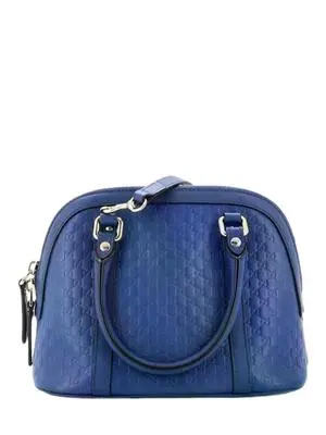Gucci Convertible Dome Microssima Leather Mini Satchel - Blue